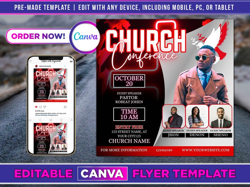 Church Flyer Bundle Canva Template for DIY Social Media - Etsy