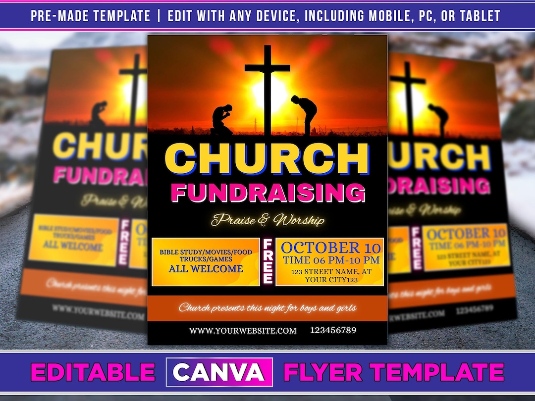 Church Fundraising Flyer Editable Canva Template US Letter Size. - Etsy