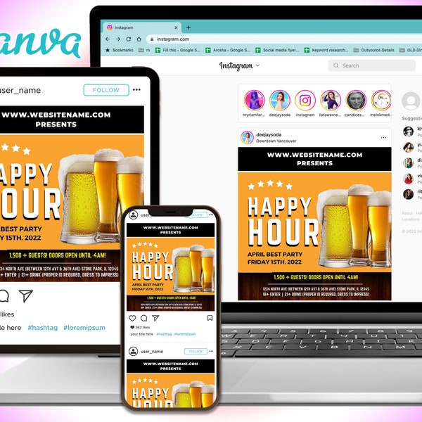 Happy Hour Flyer - Etsy