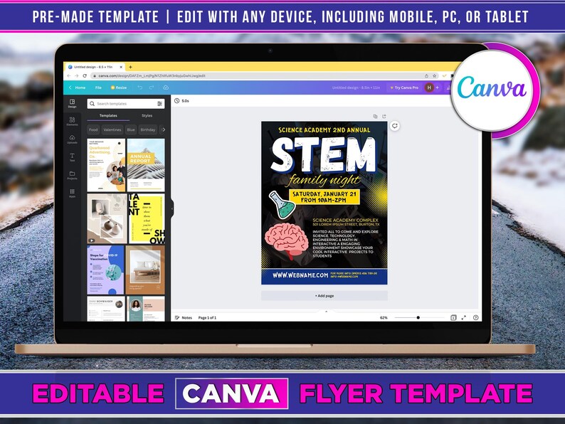 STEM Event Flyer Editable Canva Template US Letter Size. - Etsy