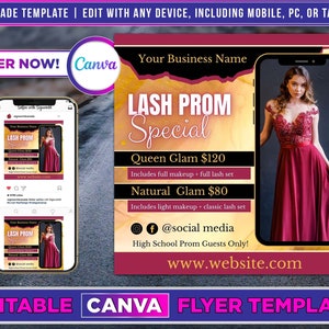 Lash Prom Special Flyer Canva Template. - Etsy