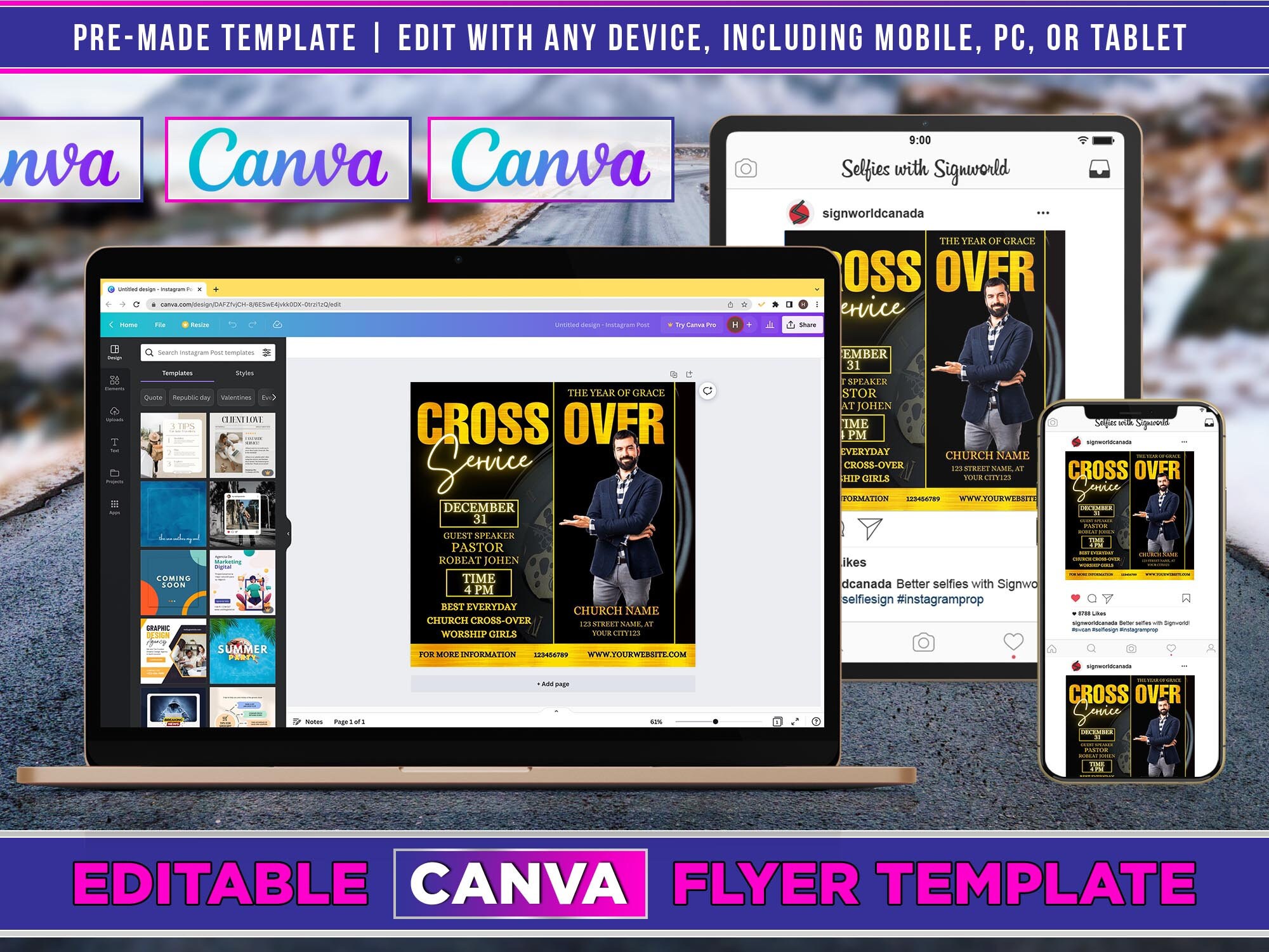 Crossover Service Flyer Canva Template for DIY Social Media Marketing ...