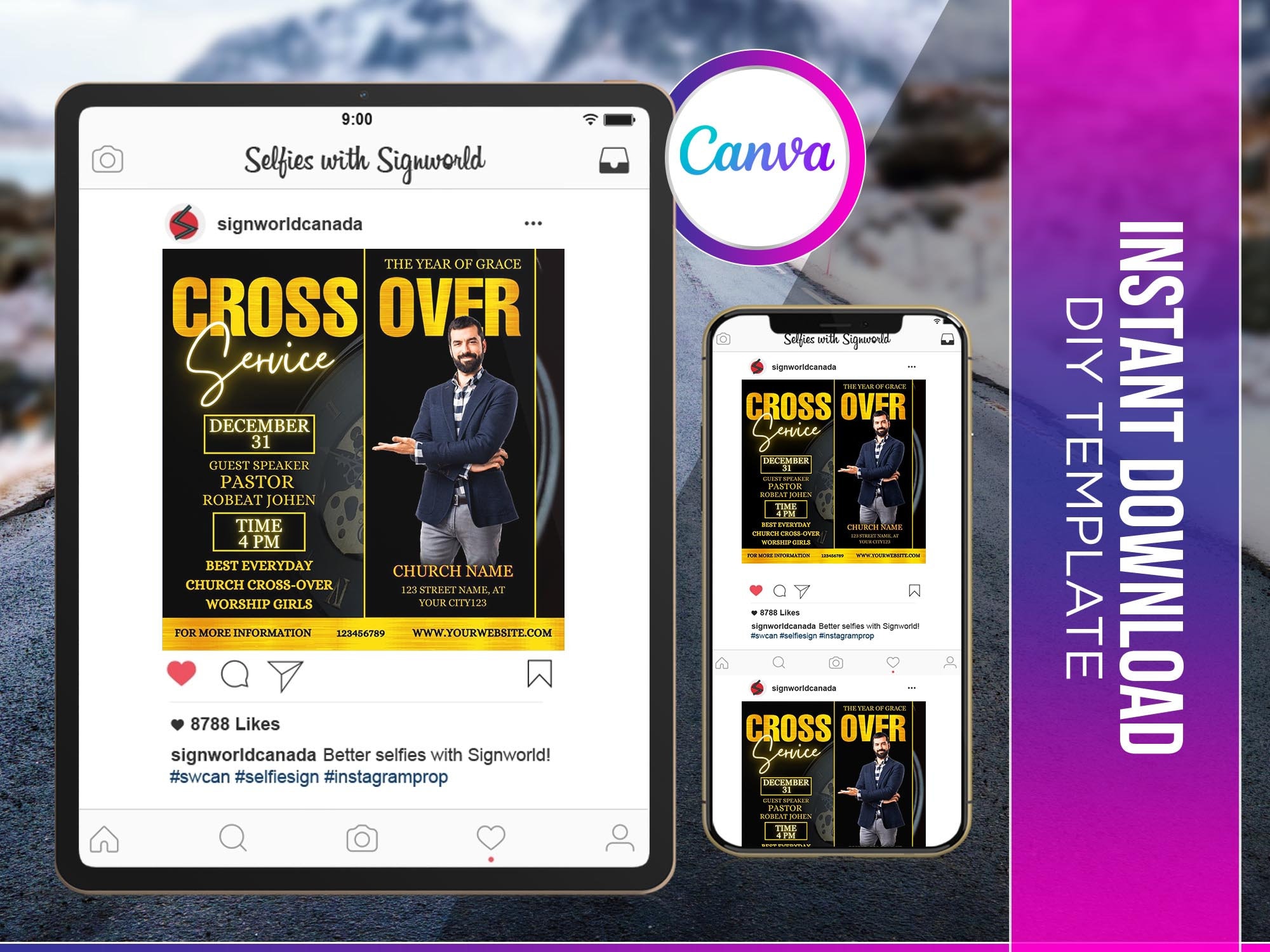 Crossover Service Flyer Canva Template for DIY Social Media Marketing ...