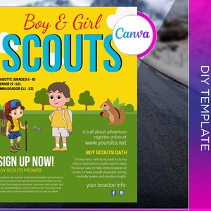 Scouts Flyer Editable Canva Template US Letter Size. - Etsy