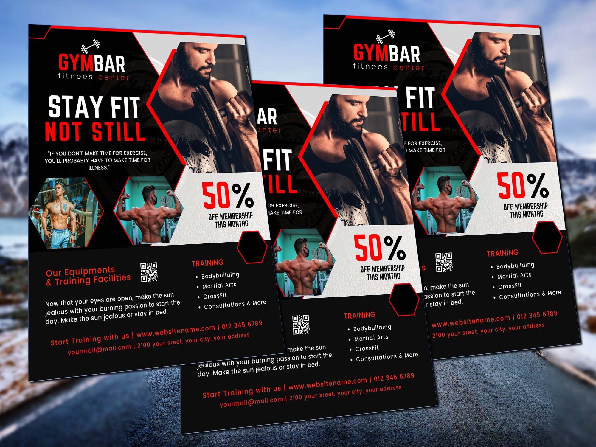 Gym Membership Flyer Editable Canva Template US Letter Size. - Etsy