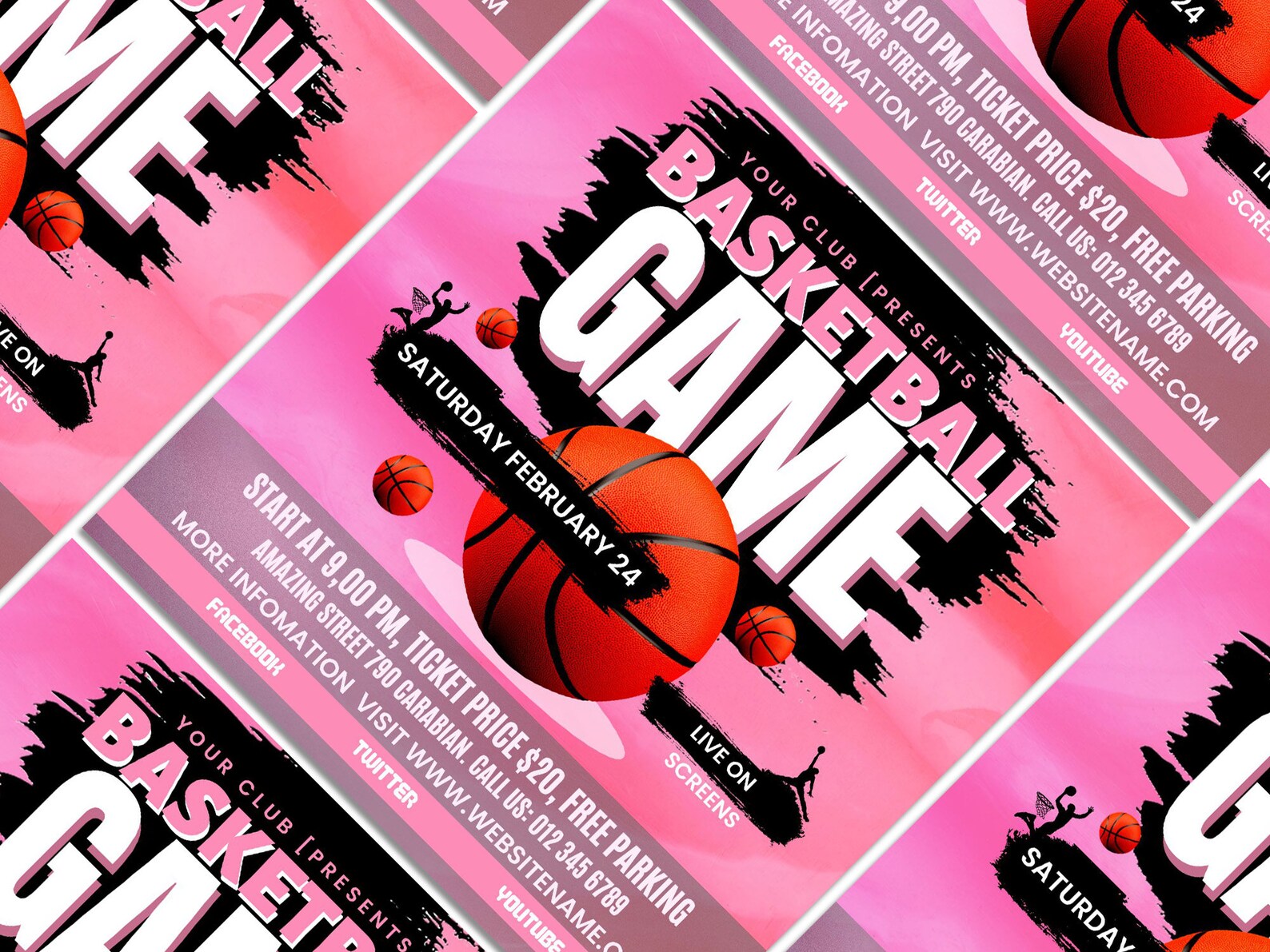 Girl Basketball Tryouts Flyer Social Media Post Size Instant Download ...