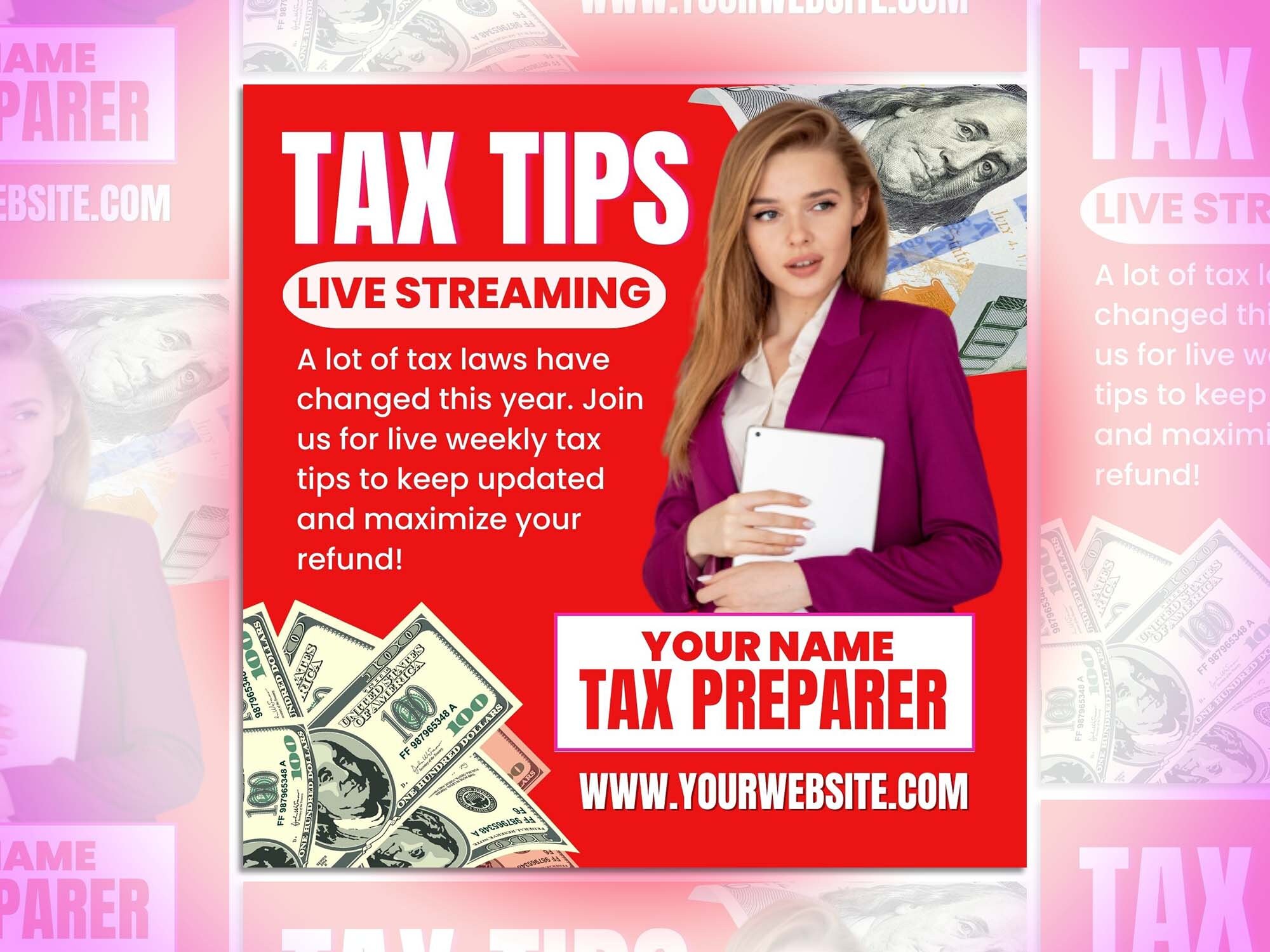 Tax Prepare Flyer Editable Canva Template. - Etsy