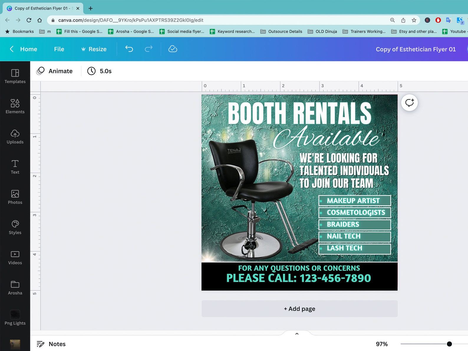 Booth Rental Flyer Canva Template for DIY Social Media Marketing. - Etsy