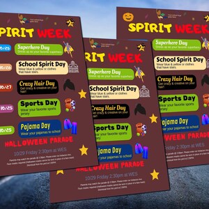 Spirit Week Flyer Editable Canva Template US Letter Size. - Etsy
