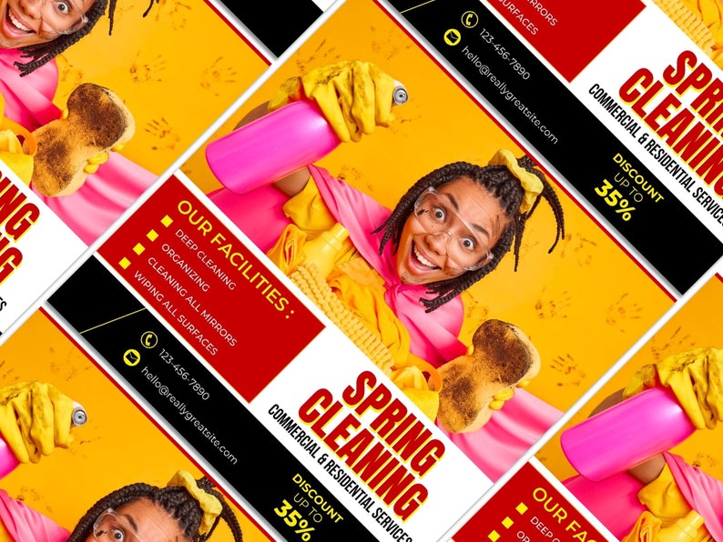 Spring Cleaning Flyer Canva Template for DIY Social Media Marketing. - Etsy