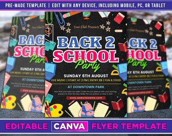 Children School Flyer, DIY Canva Children School Flyer, Editable Canva ...