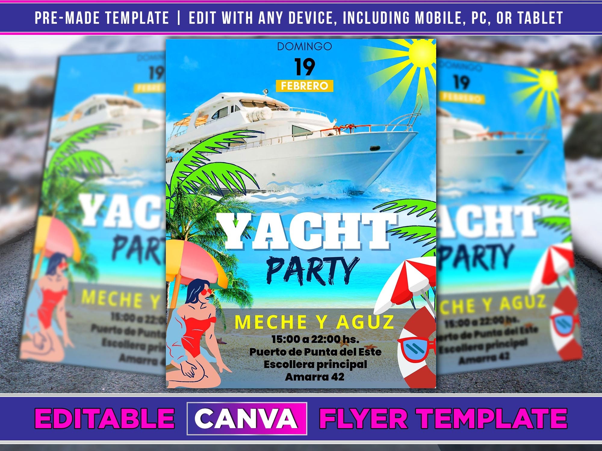 Boat Tour Flyer Editable Canva Template US Letter Size. - Etsy