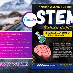 STEM Event Flyer Editable Canva Template US Letter Size. - Etsy