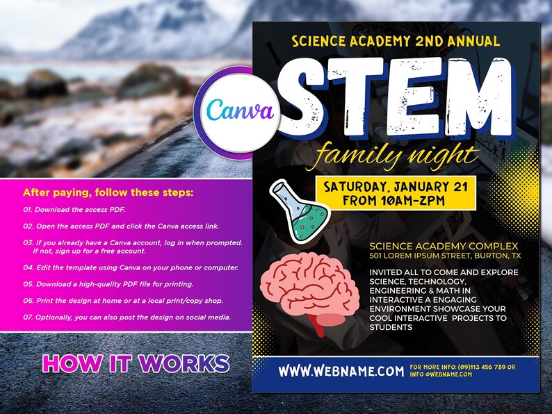STEM Event Flyer Editable Canva Template US Letter Size. - Etsy