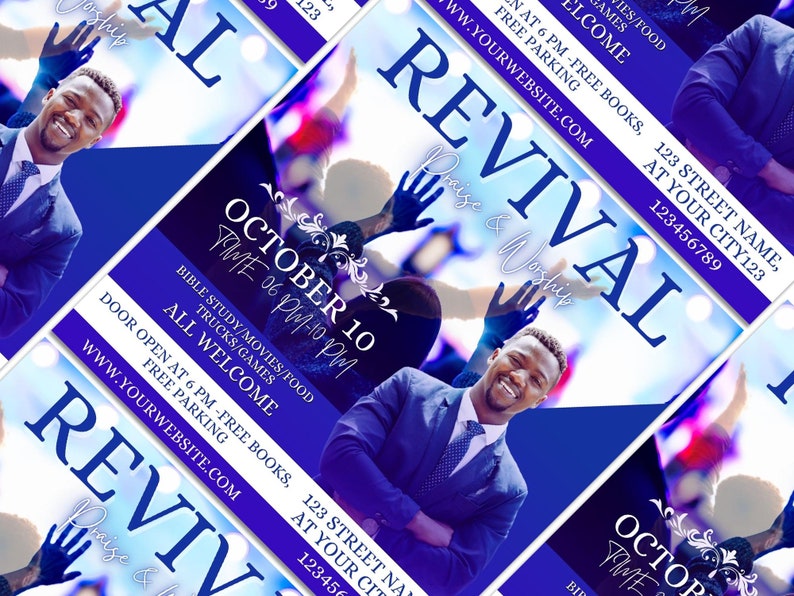 Revival Flyer Canva Template for DIY Social Media Marketing. - Etsy