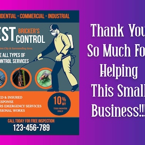 Pest Control Service Flyer Editable Canva Template US Letter Size ...