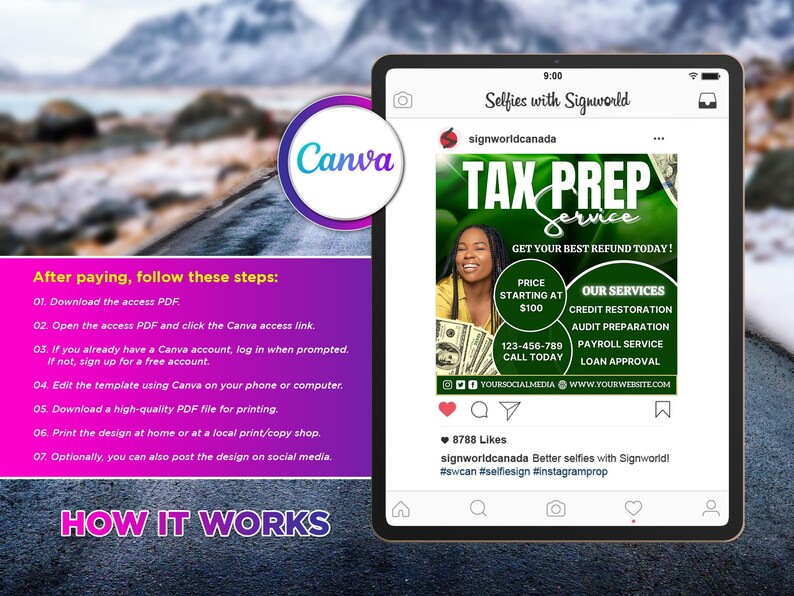 Tax Prep Services Flyer Editable Canva Template. - Etsy
