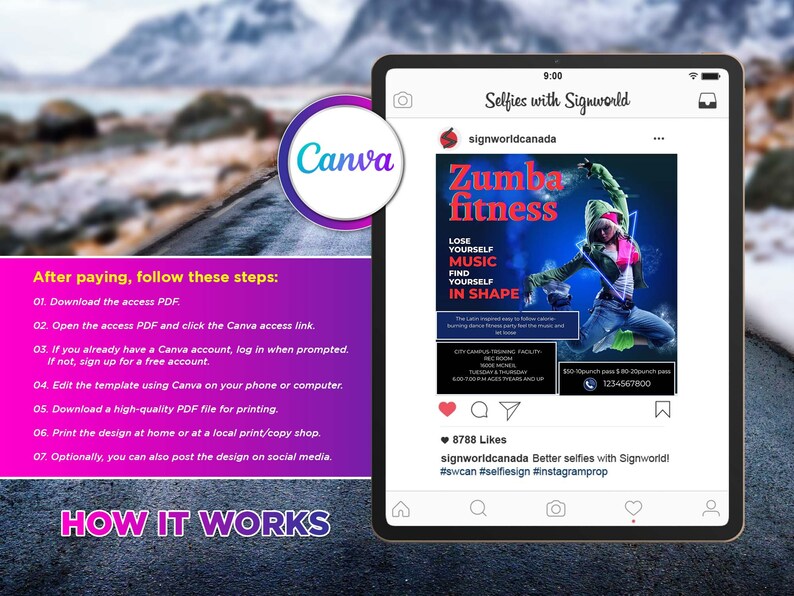 Zumba Flyer Canva Template for DIY Social Media Marketing. - Etsy