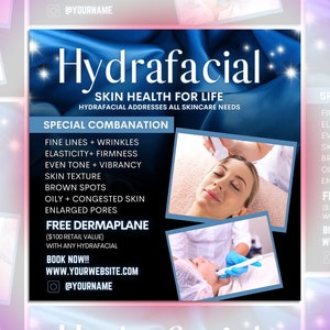 Hydrafacial Flyer Canva Template for DIY Social Media Marketing. - Etsy
