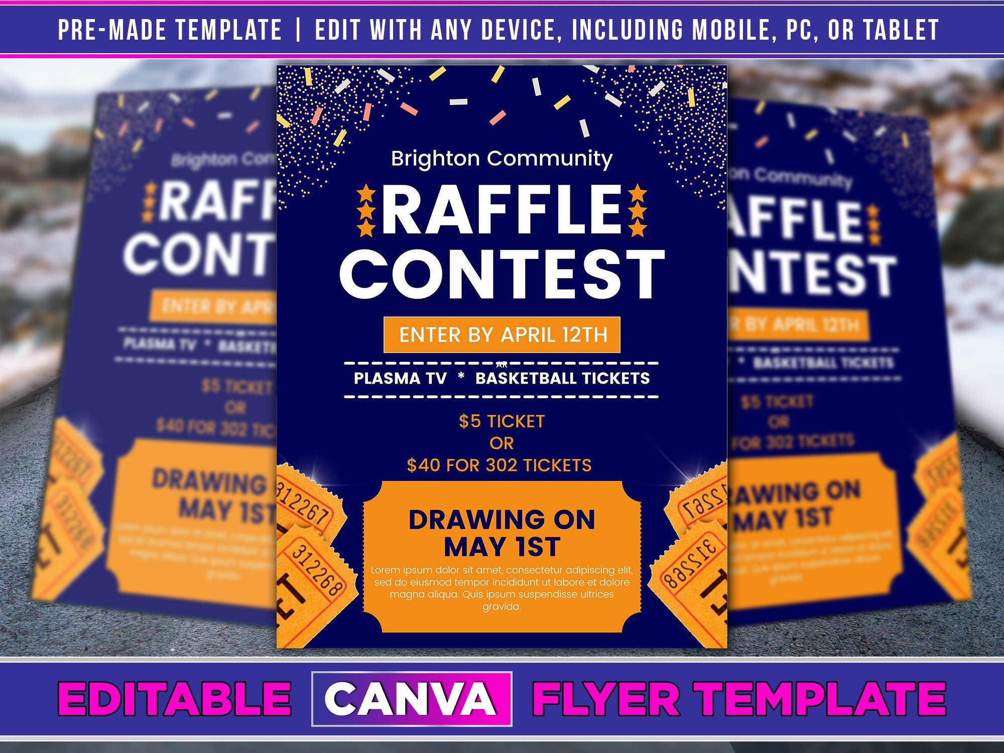 Raffle Flyer Editable Canva Template US Letter Size. - Etsy