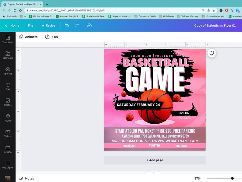 Girl Basketball Tryouts Flyer Social Media Post Size Instant Download ...