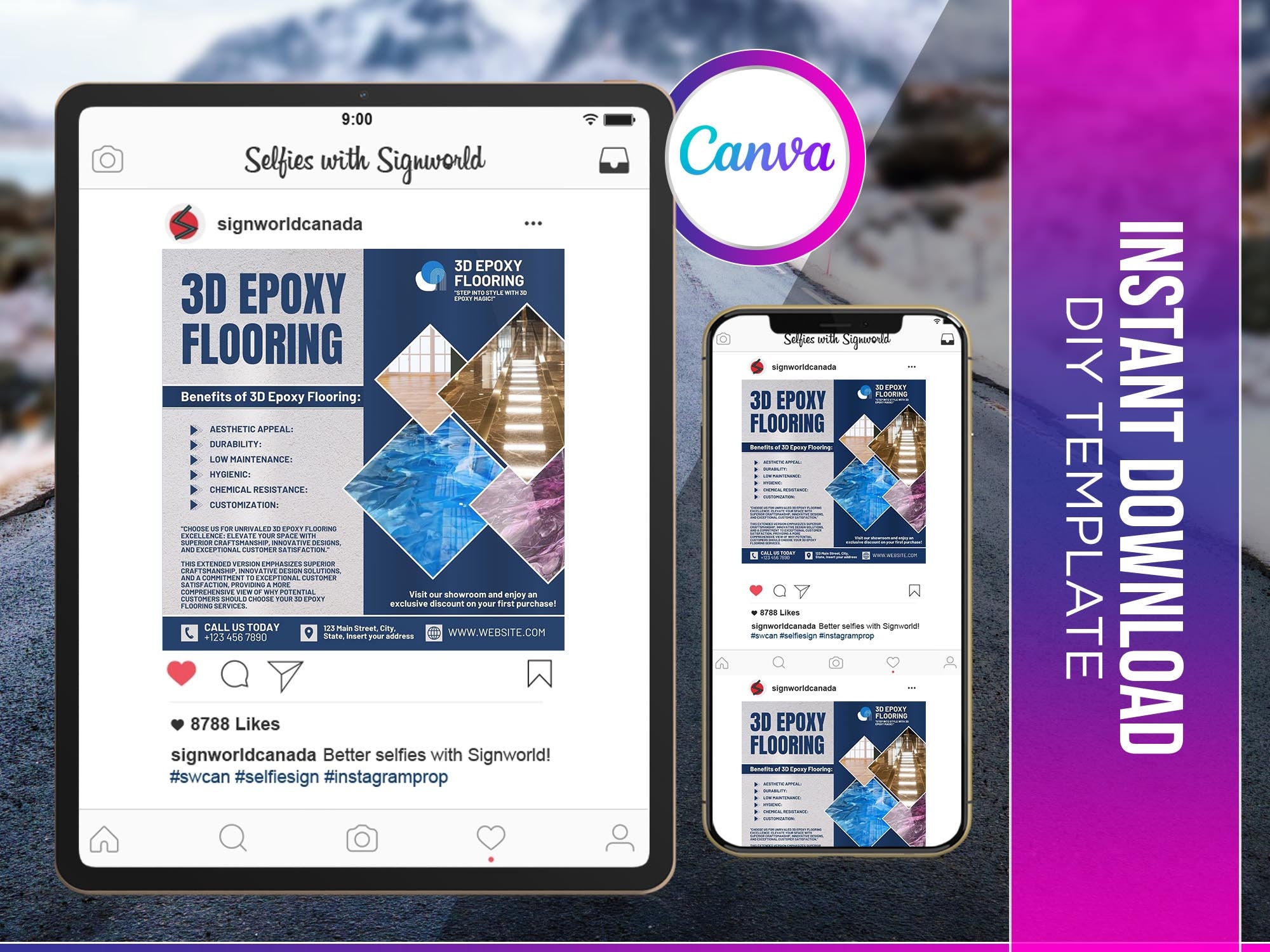50 Epoxy Flooring Flyer Bundle Canva Template, Social Media Post Size ...