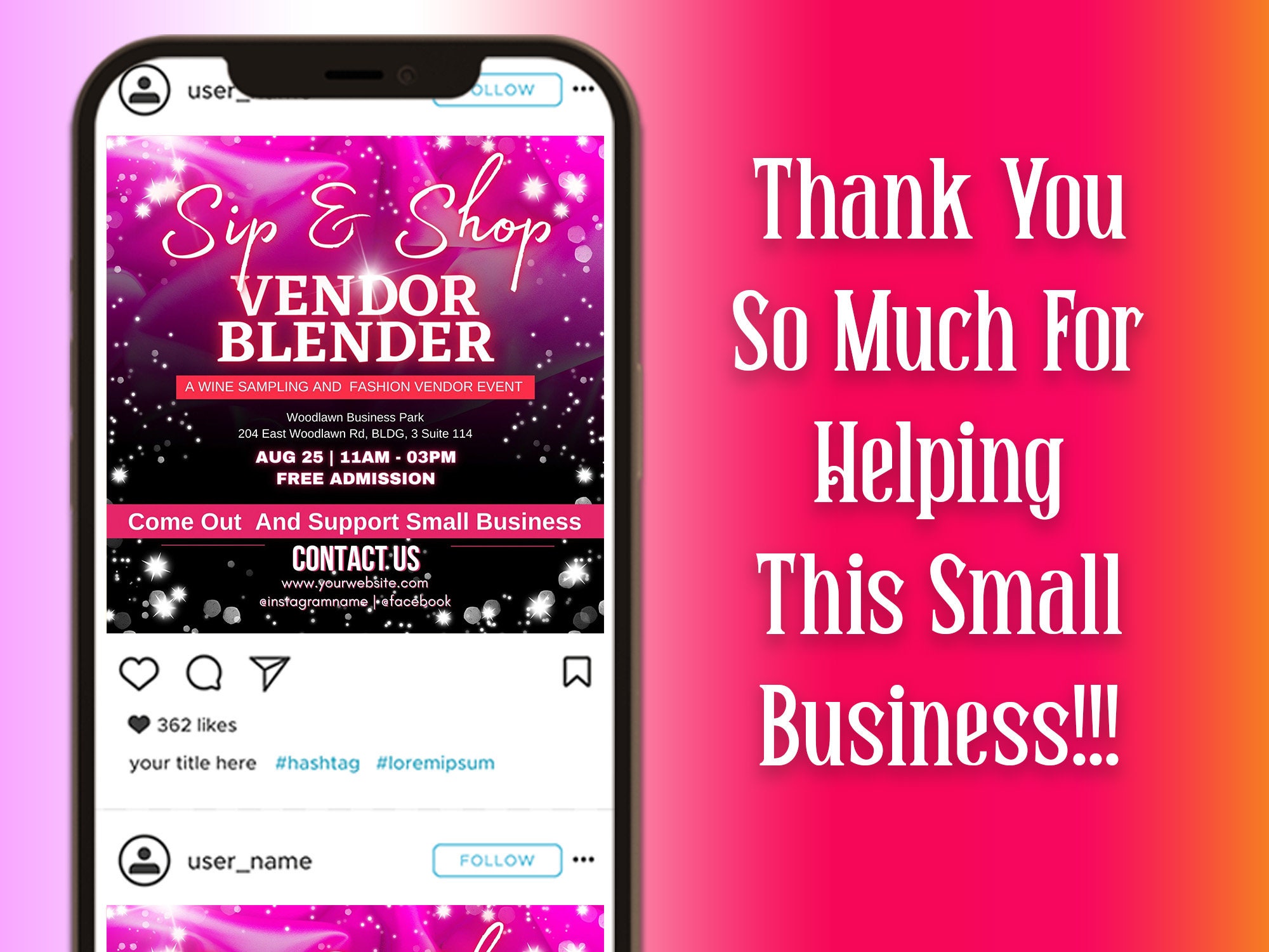 Vendors Flyer Canva Template for DIY Social Media Marketing. - Etsy