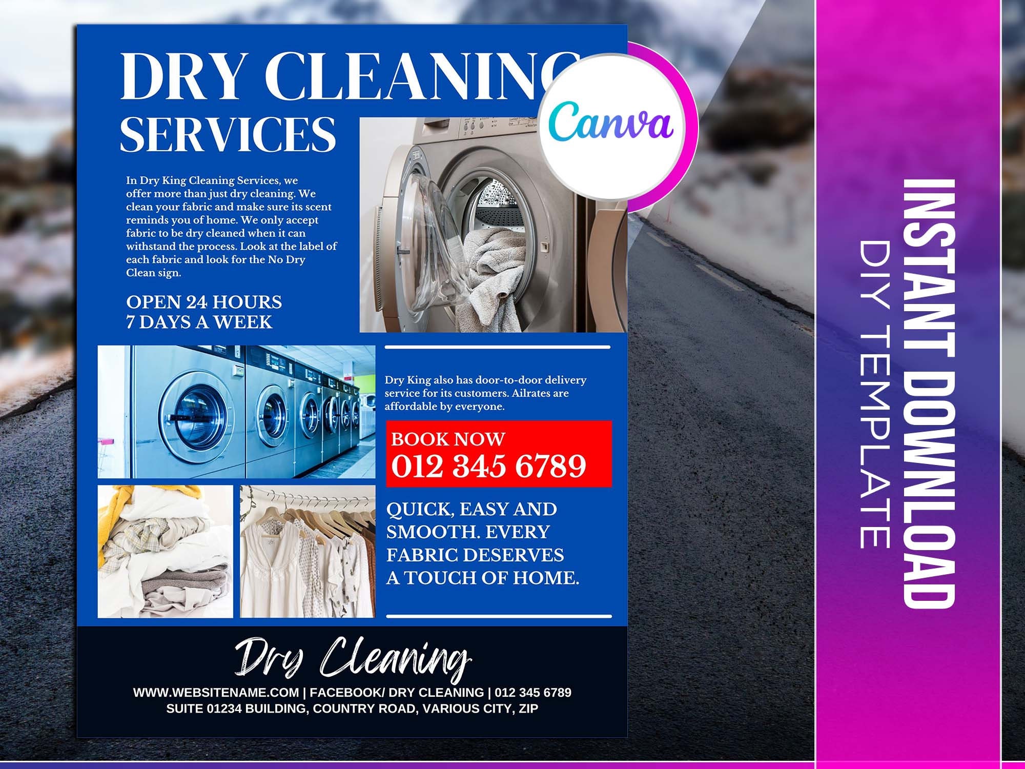 Dry Cleaning Flyer Editable Canva Template US Letter Size. - Etsy