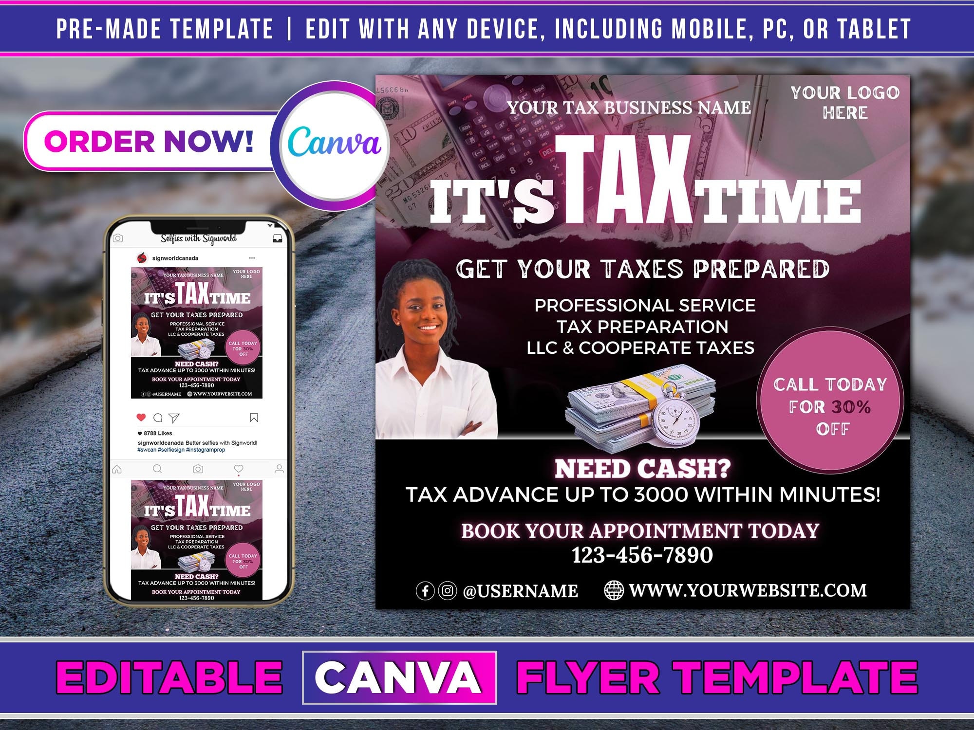Its Tax Time Flyer Editable Canva Template. - Etsy