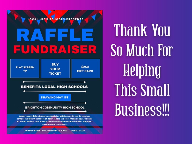 Raffle Fundraiser Flyer Editable Canva Template US Letter Size. - Etsy