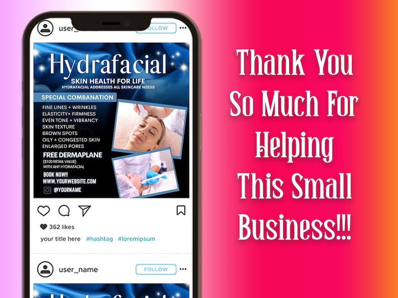 Hydrafacial Flyer Canva Template for DIY Social Media - Etsy
