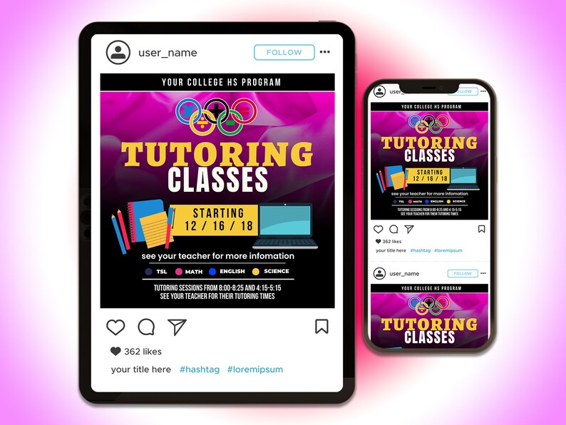 Summer Tutoring Flyer Canva Template for DIY Social Media Marketing. - Etsy