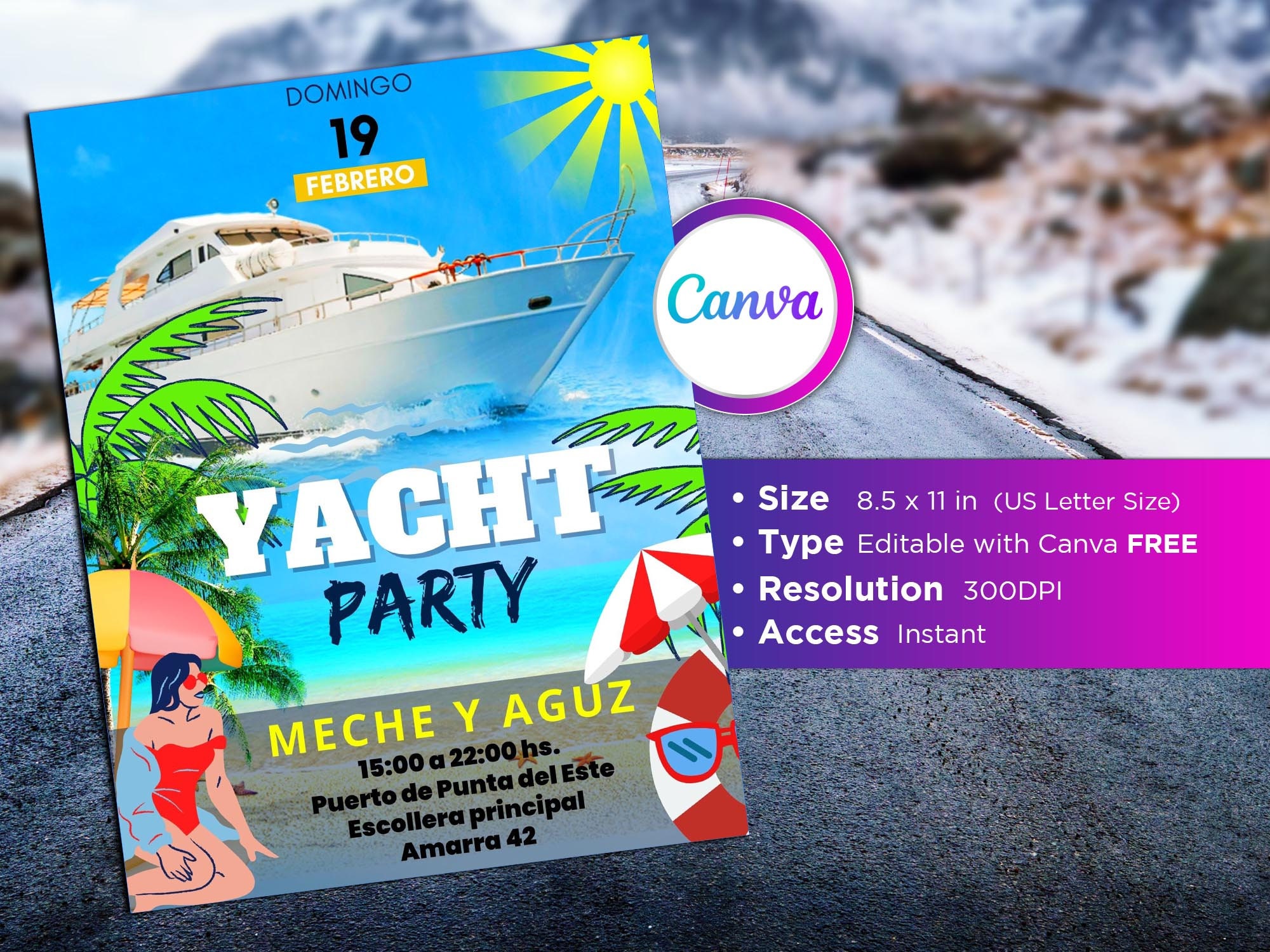 Boat Tour Flyer Editable Canva Template US Letter Size. - Etsy