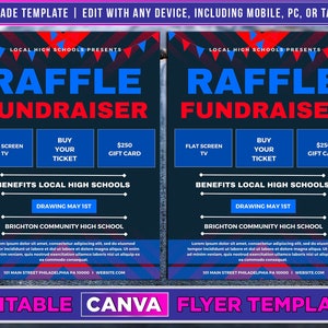 Raffle Fundraiser Flyer Editable Canva Template US Letter Size. - Etsy
