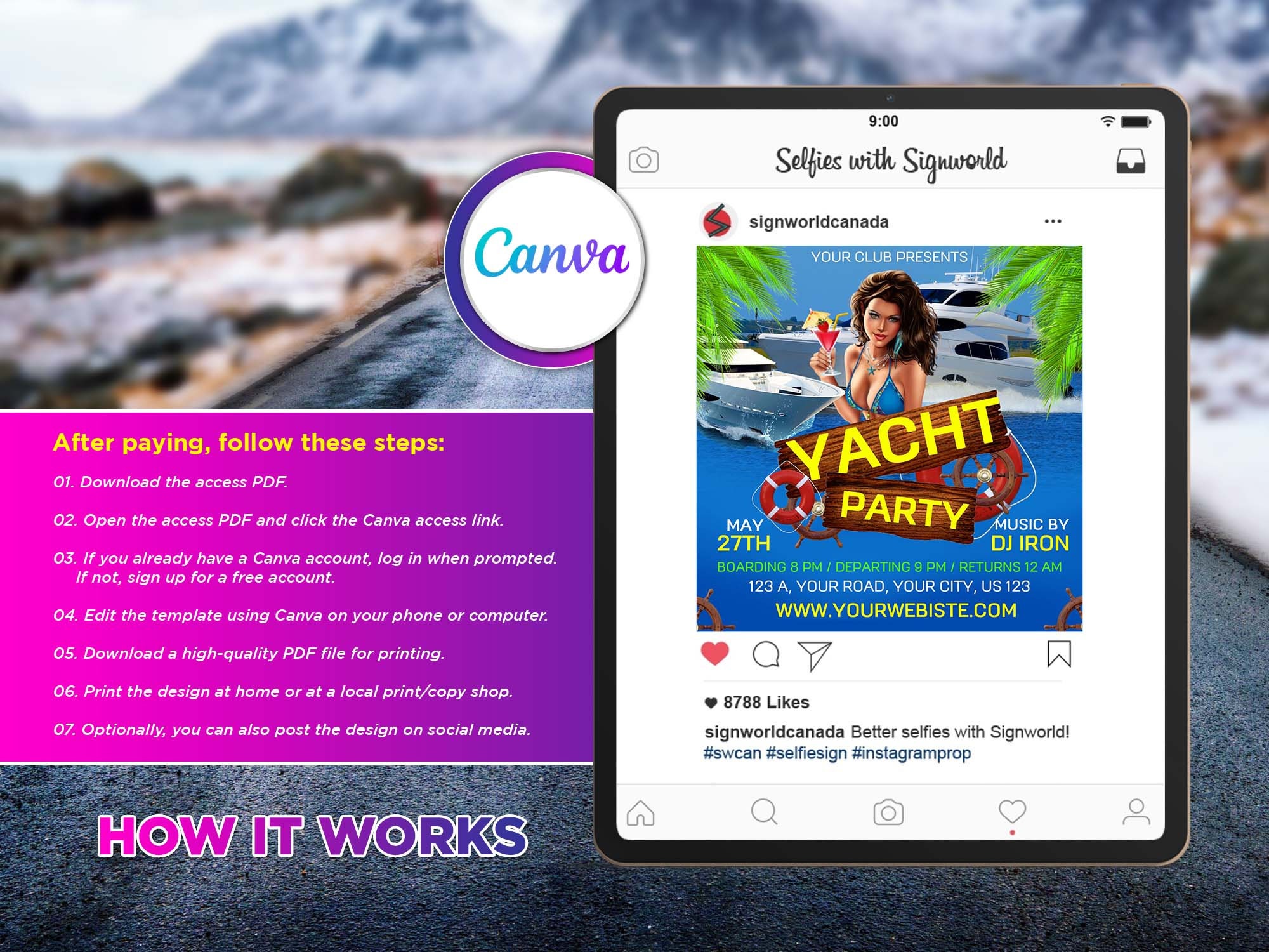 Yacht Party Flyer Canva Template for DIY Social Media - Etsy