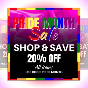 Pride Month Flyer Canva Template for DIY Social Media Marketing. - Etsy