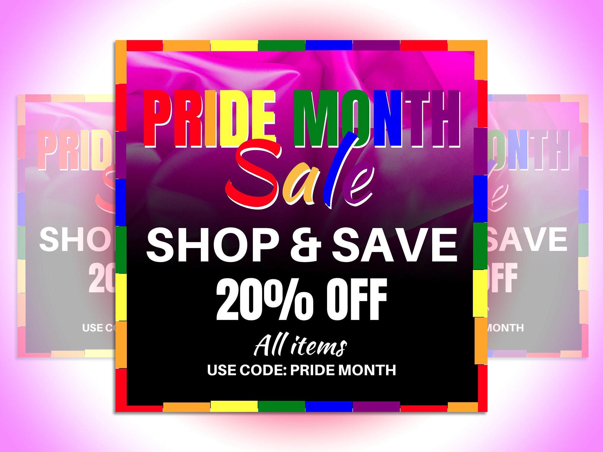 Pride Month Flyer Canva Template for DIY Social Media Marketing. - Etsy