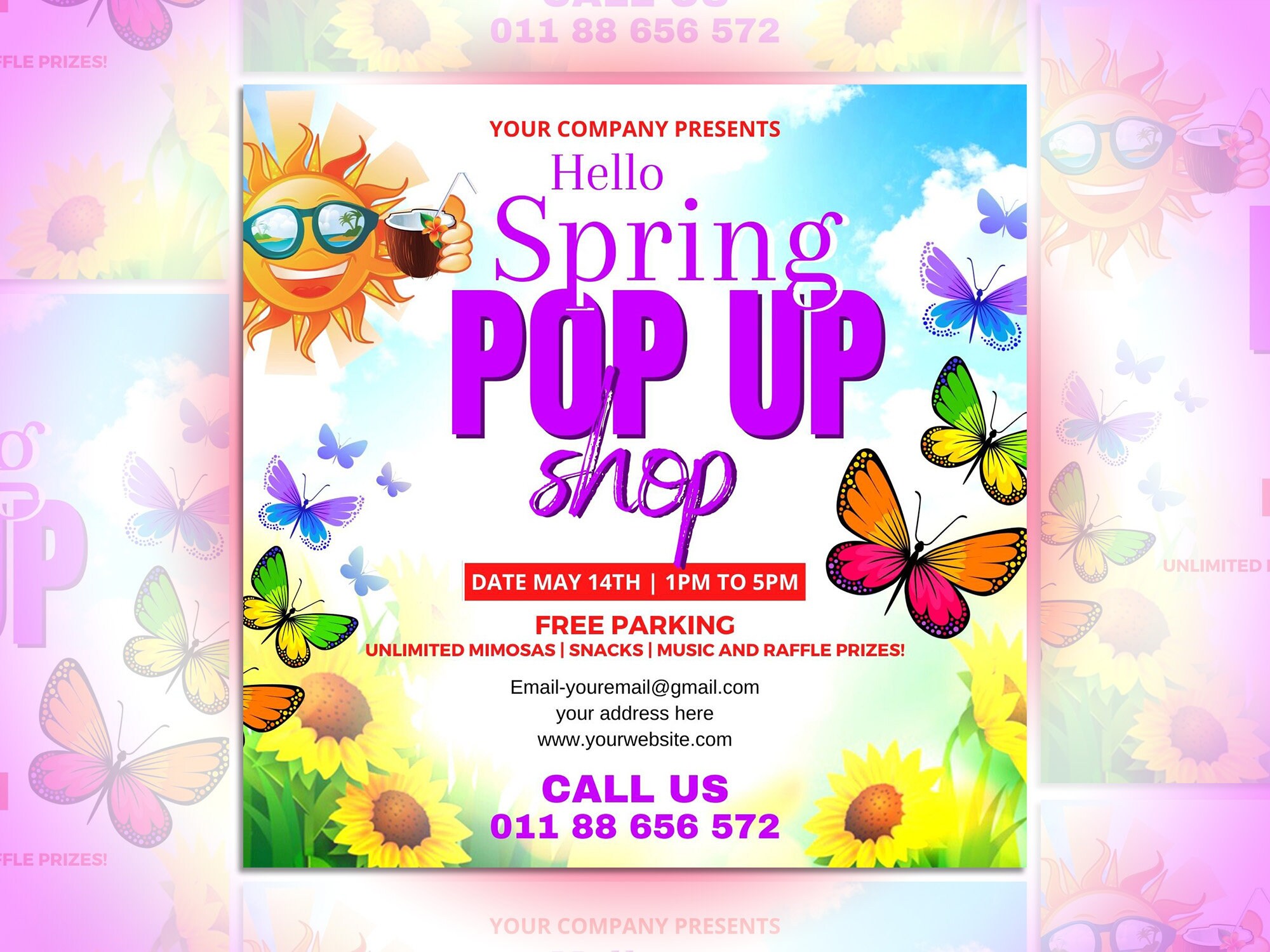 Pop up Shop Flyer Canva Template for DIY Social Media Marketing. - Etsy