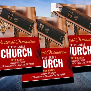 Pastoral Ordination Flyer Editable Canva Template US Letter Size. - Etsy