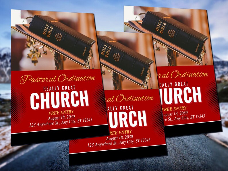 Pastoral Ordination Flyer Editable Canva Template US Letter Size. - Etsy