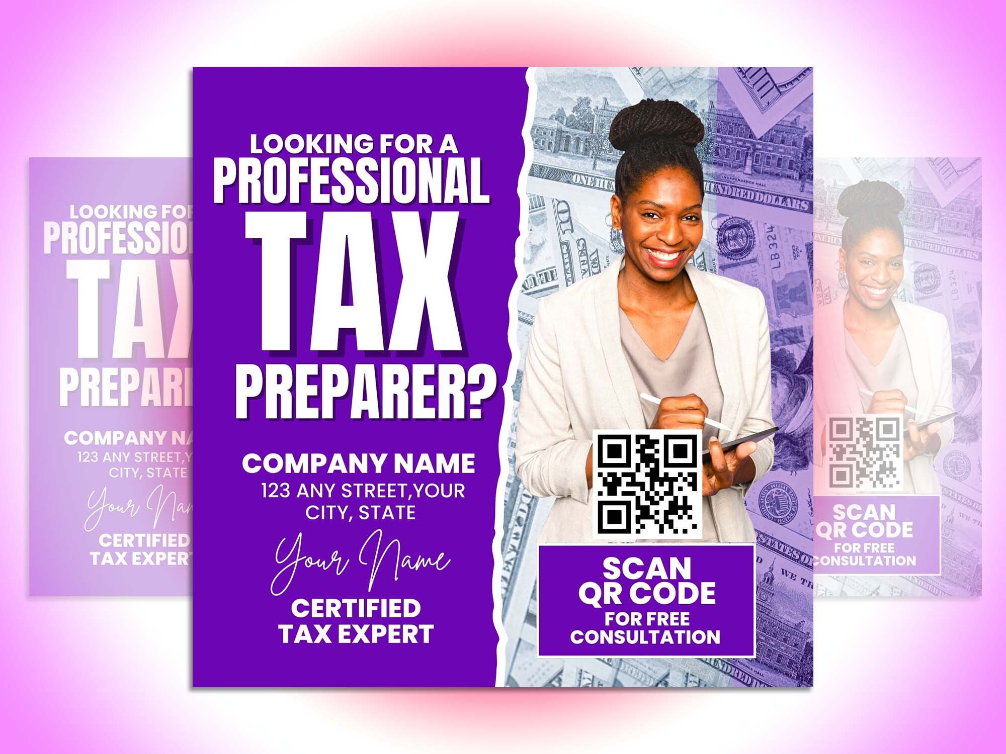 Tax Prepare Flyer Editable Canva Template. - Etsy