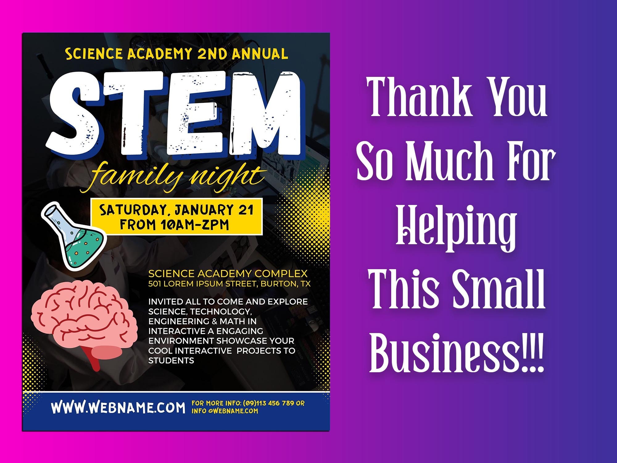 STEM Event Flyer Editable Canva Template US Letter Size. - Etsy