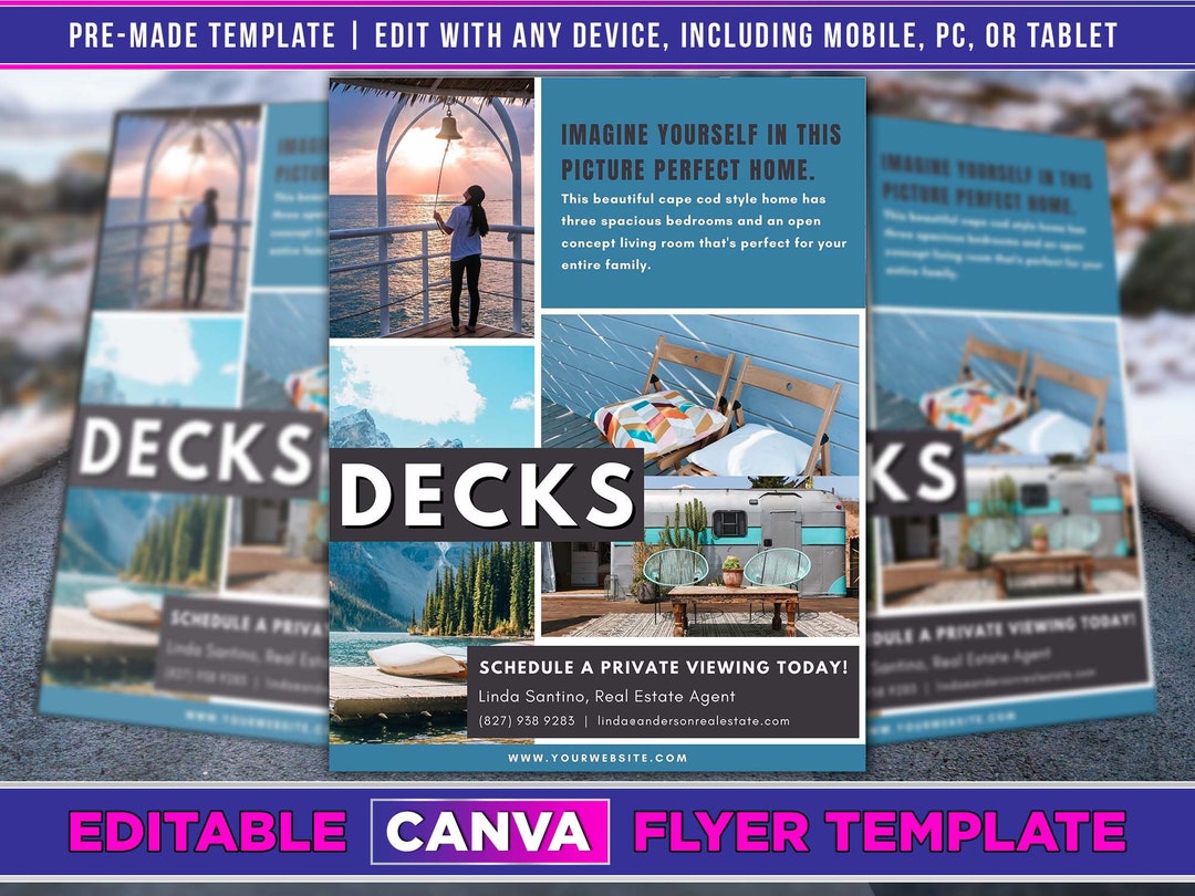 Decks Flyer Editable Canva Template US Letter Size. - Etsy