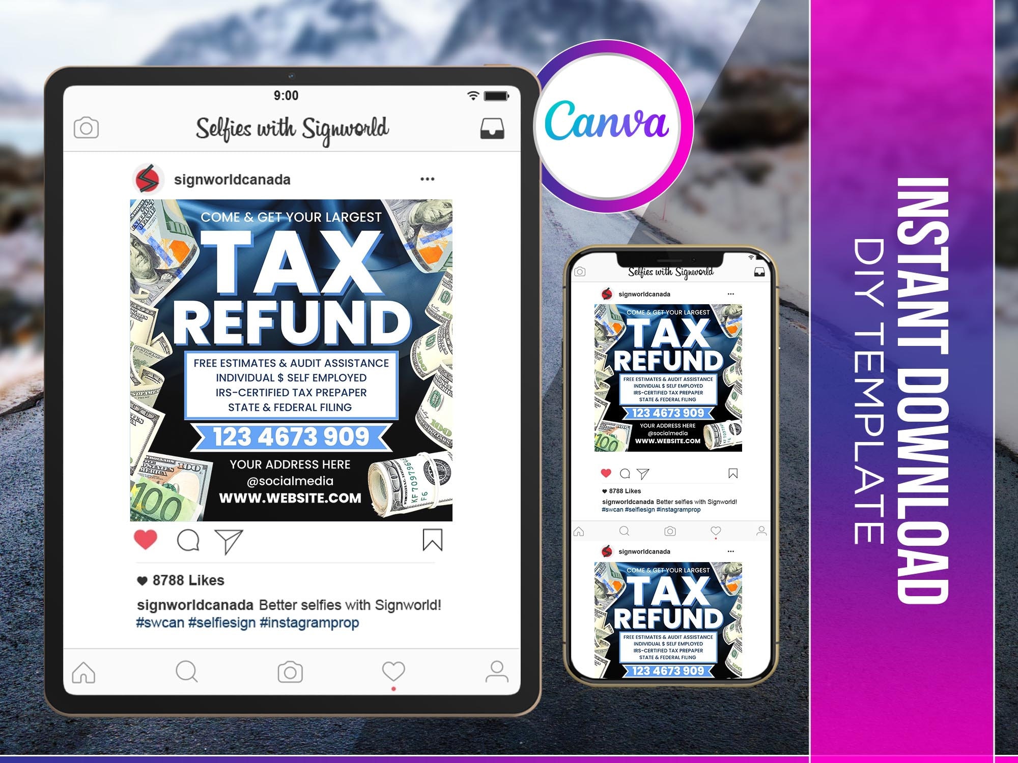 Tax Refund Flyer Editable Canva Template. - Etsy