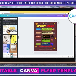 Spirit Week Flyer Editable Canva Template US Letter Size. - Etsy