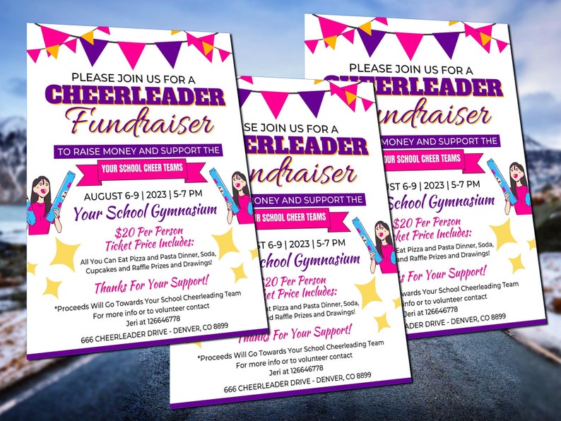 Cheer Fundraiser Flyer Editable Canva Template. - Etsy
