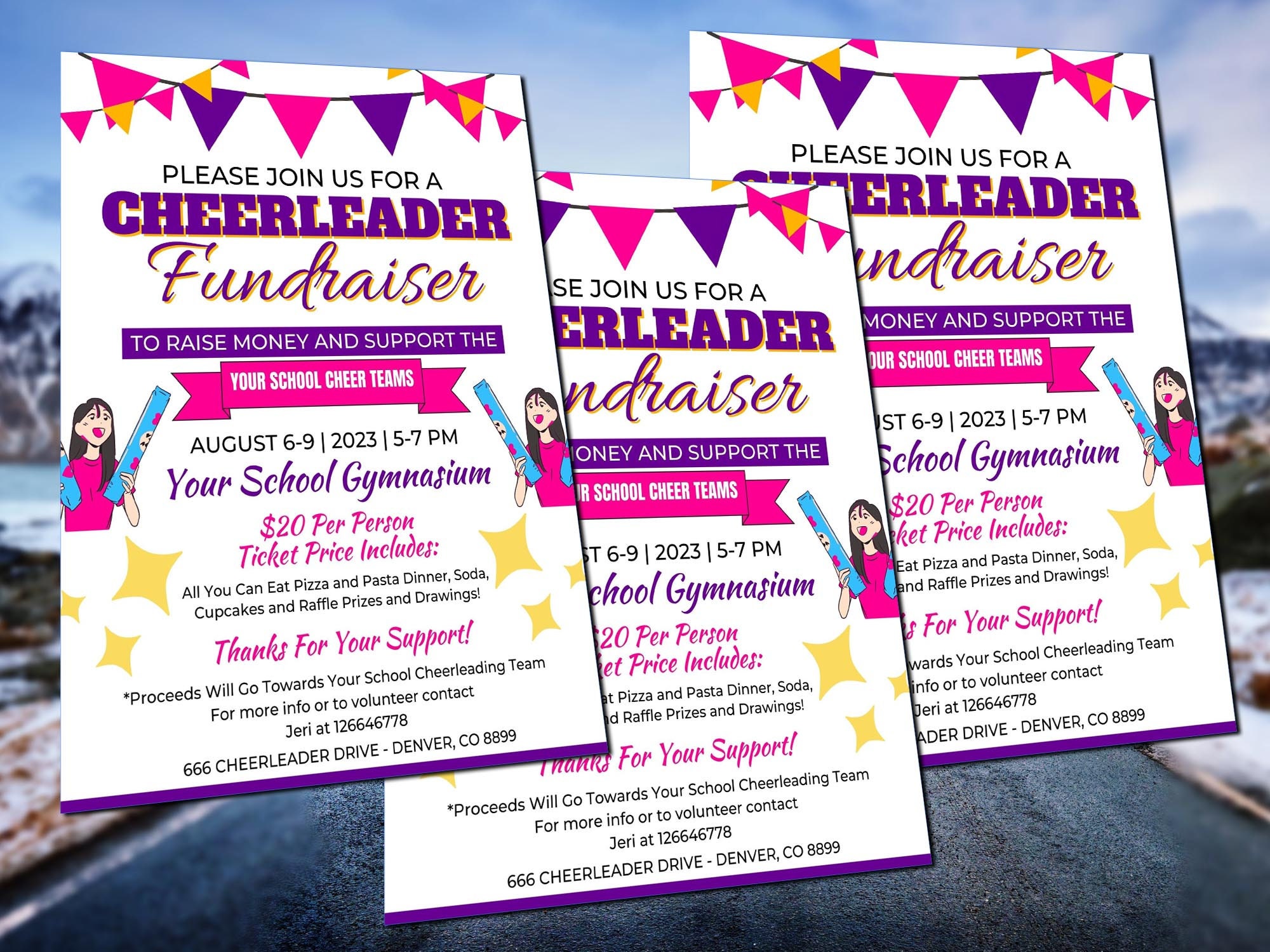 Cheer Fundraiser Flyer Editable Canva Template. - Etsy