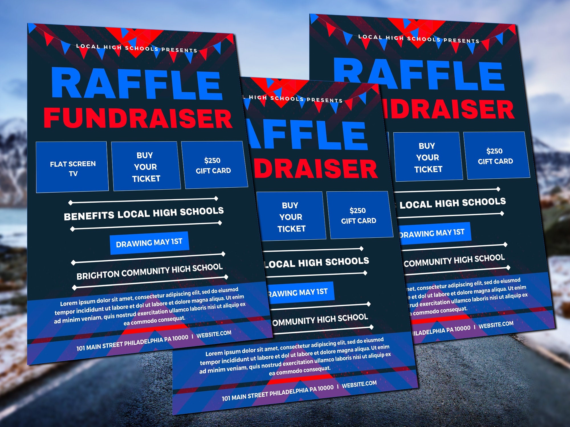 Raffle Fundraiser Flyer Editable Canva Template US Letter Size. - Etsy