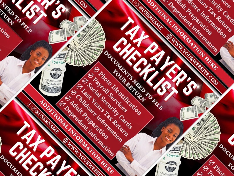 Taxpayer's Checklist Flyer Editable Canva Template. - Etsy