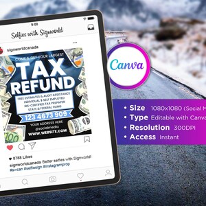Tax Refund Flyer Editable Canva Template. - Etsy